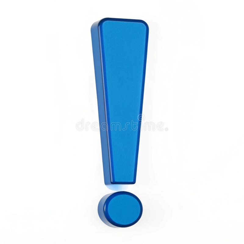 Blue Exclamation Sign Isolated on Transparent Background Stock ...