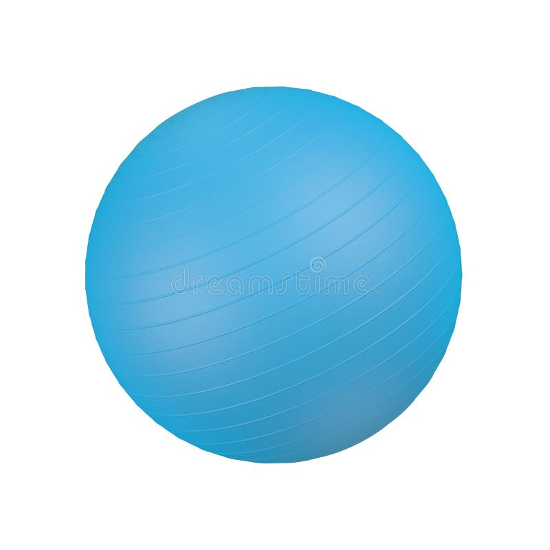 Blue Exercise Ball Isolated on White Background. Stock Illustration ...