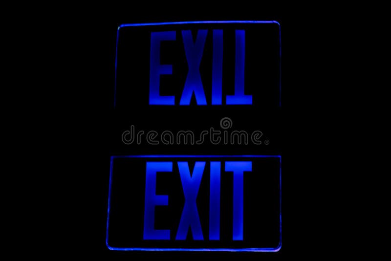 Blue Exit Sign