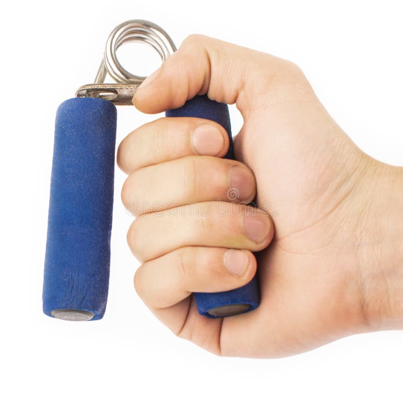 Blue Expander in Hand Isolate Stock Image - Image of abstract, exercise ...