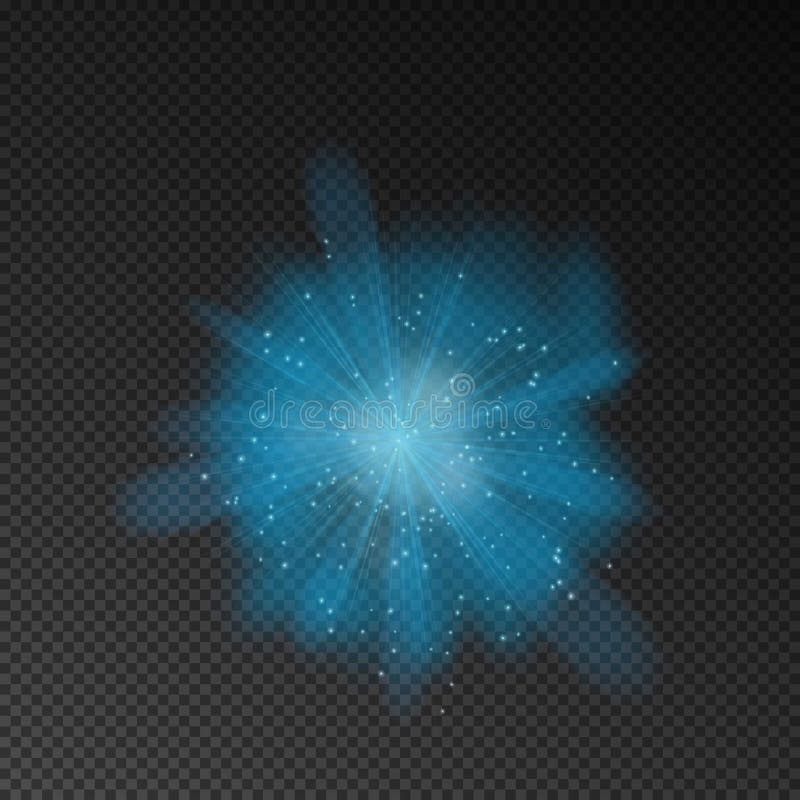 Blue Explode Effect. Glowing Transparent Light Glitter Effect Isolated ...