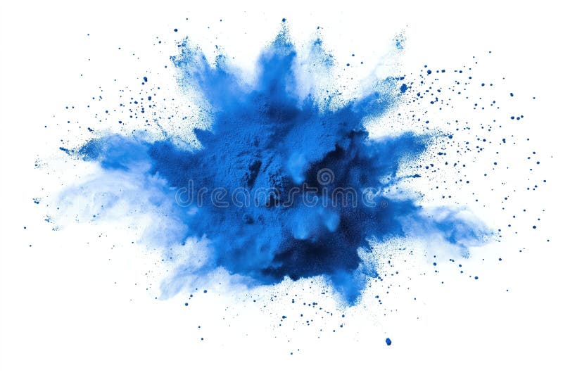 Blue Explosion in Center, Surrounded by Cloud of Particles. Vibrant ...