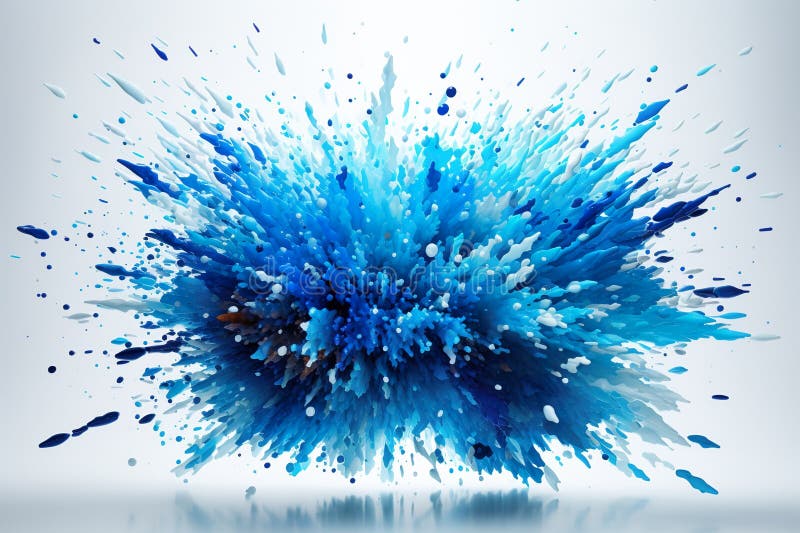 Blue Explosion Light White Background. Stock Photo - Image of bomb ...
