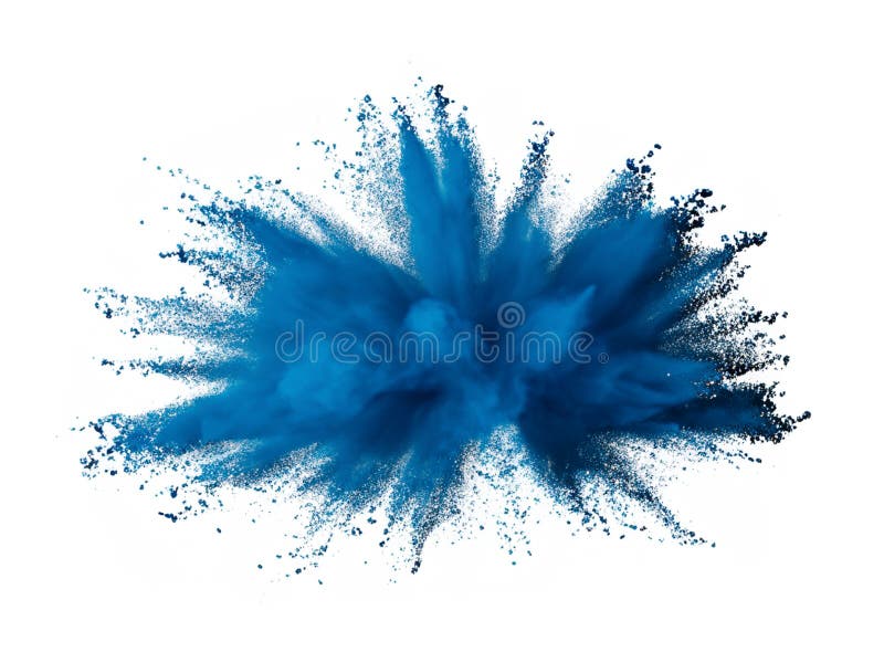 Blue Explosion of Powder on a White Background Stock Illustration ...