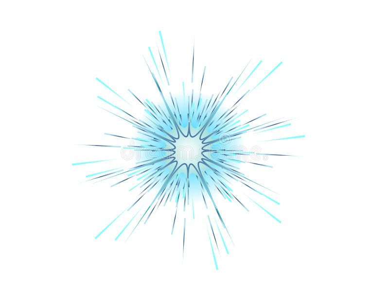 Blue Explosion on White Background Vector Illustration Stock ...