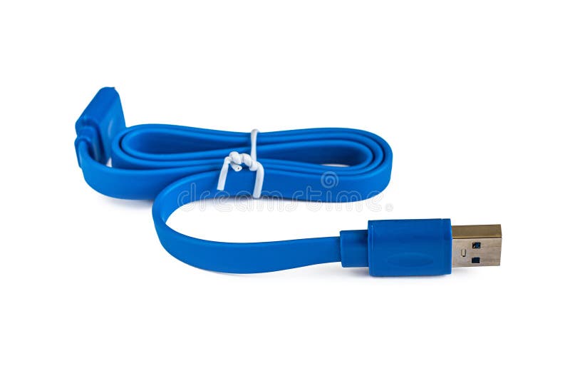 Blue Extension Cord Plugged into One of Seven Electric Outlets Stock ...