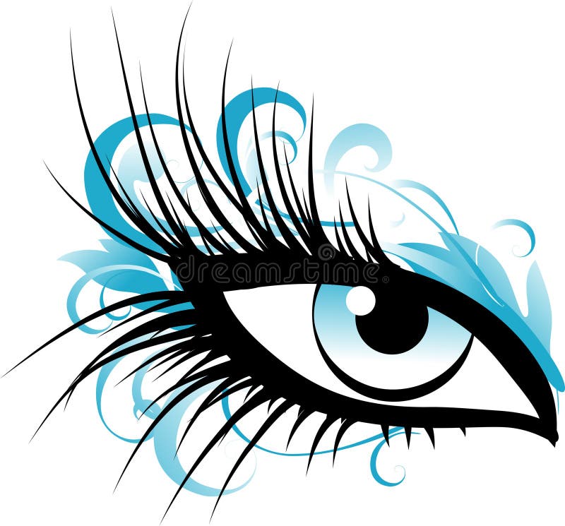 Blue Eye. Vector Illustration Stock Vector - Illustration of eyelashes ...