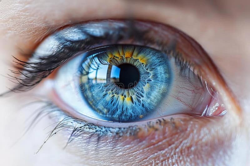Blue Eye with Blur Effect on a White Background, a Closeup of the Iris ...