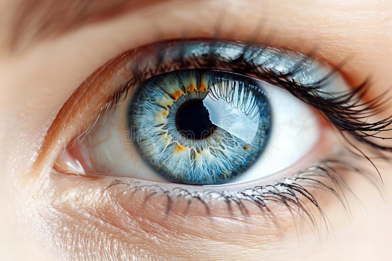Blue Eye with Blur Effect on a White Background, a Closeup of the Iris ...