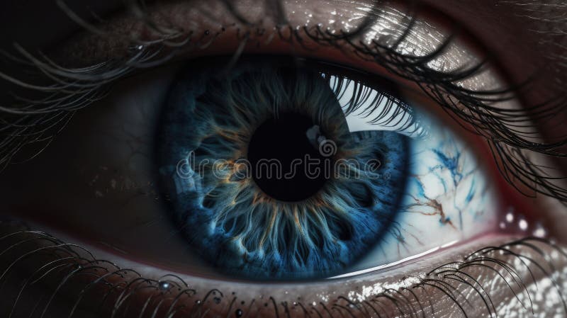 Blue Eye Close-Up: Realistic Painting for Web and Print. Stock ...