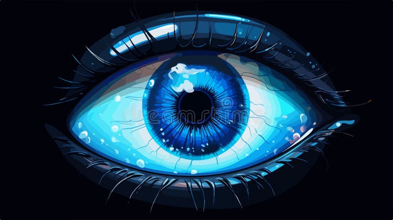 Blue Eye Drawing stock vector. Illustration of graphic - 345279715