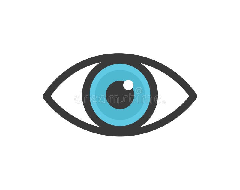 Blue eye icon stock vector. Illustration of health, pupil - 226411027