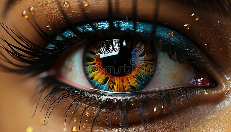 Blue Eye Looking at Camera, Shiny and Vibrant Generated by AI Stock ...