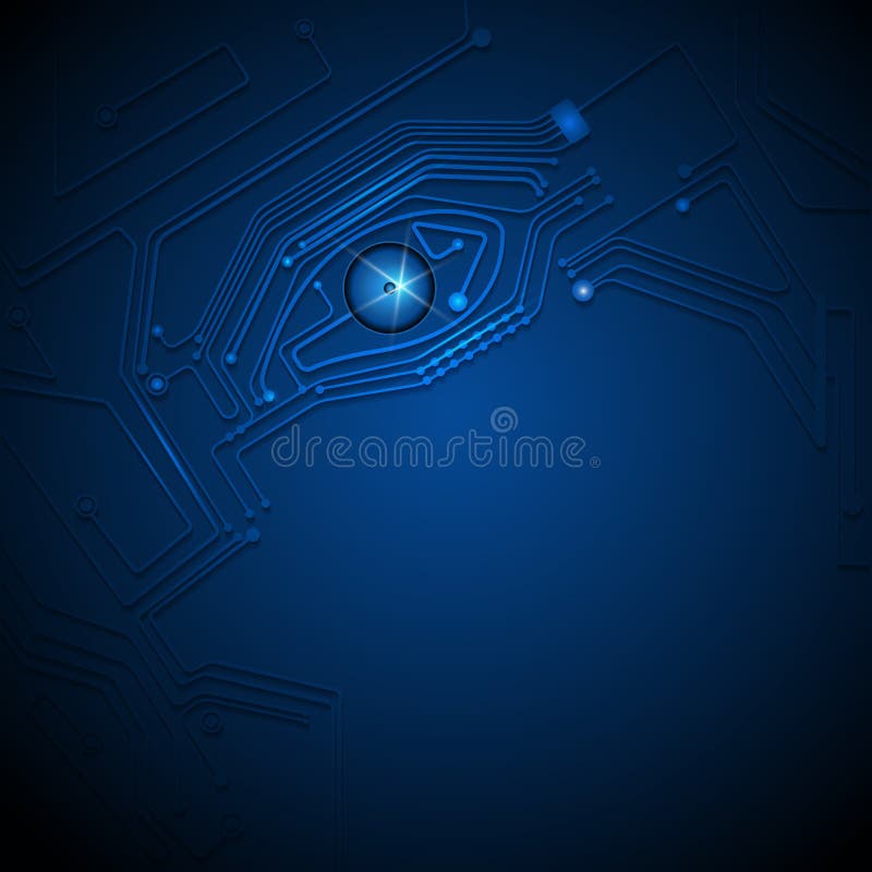 Circuit Board- Blue Eye Technology Background Stock Vector ...