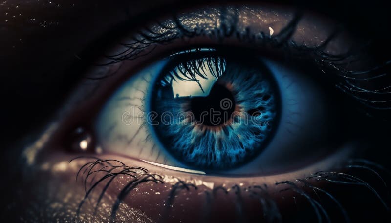Blue Eyed Men and Women Staring, Watching, Beauty in Focus Generated by ...