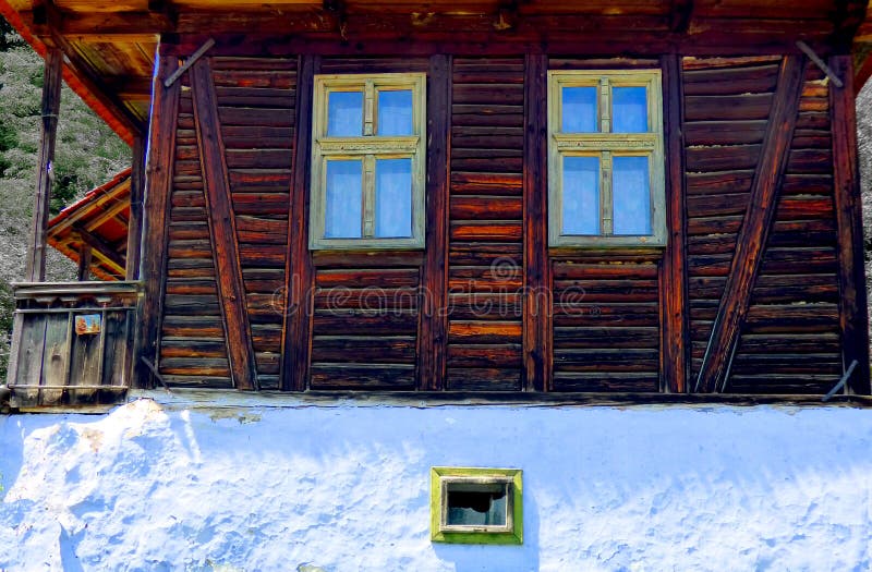 Blue eyes stock image. Image of house, windows, wooden - 73622143