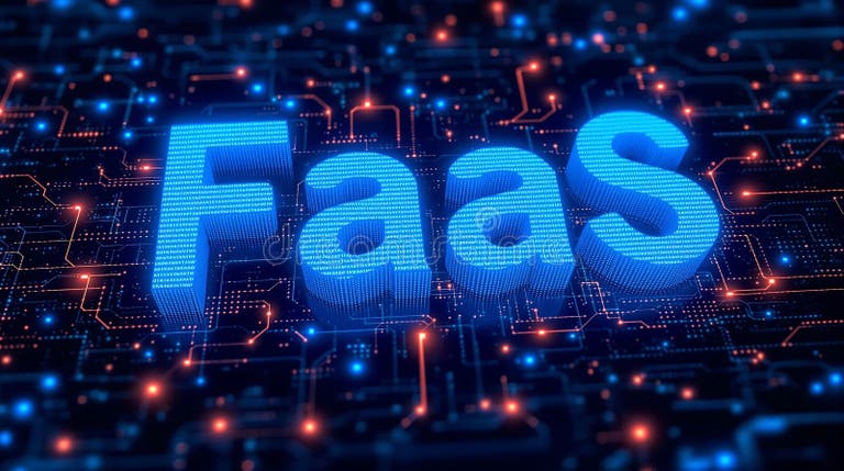 Blue Faa S Text on Digital Circuit Board Background Stock Illustration ...