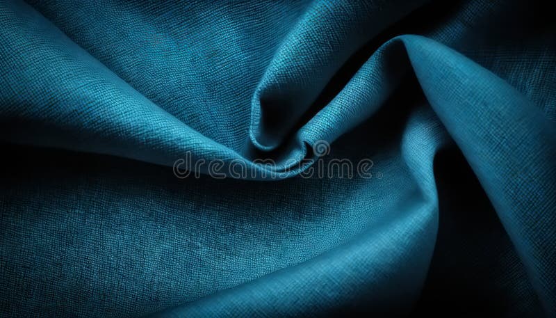 Blue Fabric Cloth Texture for Background, Crumpled Cotton. Generative ...
