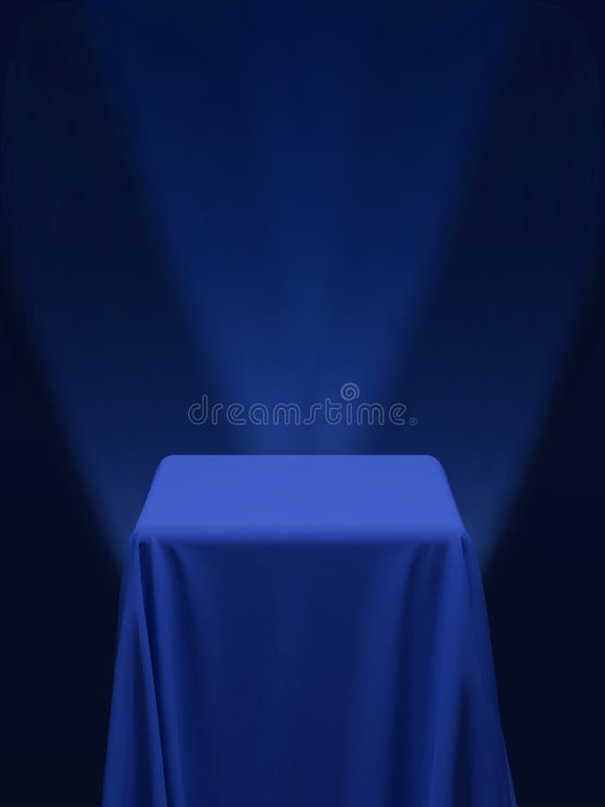 Blue Fabric Covering a Cube or a Table Vector Illustration Stock Vector ...