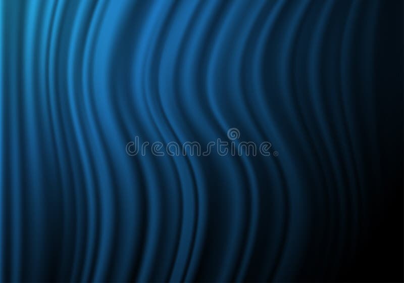 Blue Fabric Curtain Wave on Black Shadow Vector Stock Vector ...