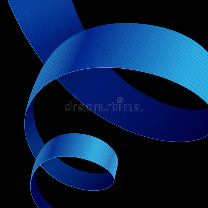 Blue Glossy Fabric Curved Arrow Ribbon On Stock Vector - Illustration ...