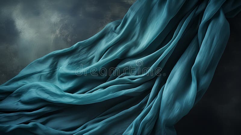 A Blue Fabric Draped Over a Grey Background Stock Illustration ...