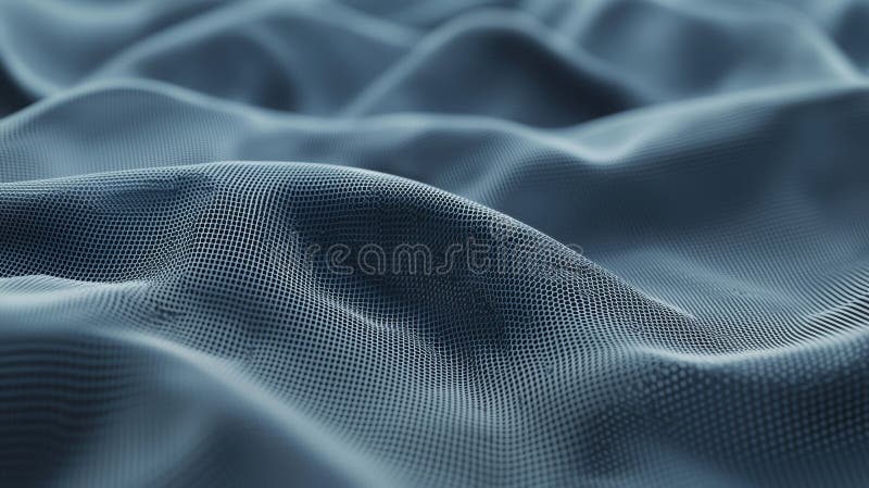 Blue Fabric with Matrix-like Structure Ripples and Flows, Creating ...