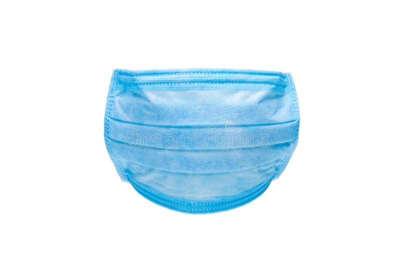 Blue Fabric Medical Mask Front View. Stock Image - Image of doctor ...