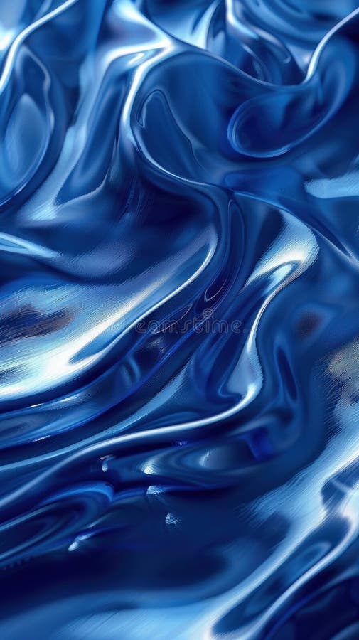 A Blue Fabric with a Shiny, Reflective Surface Stock Photo - Image of ...