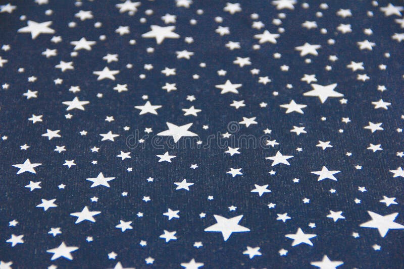 Blue Fabric Texture with White Small Stars a Pattern Stock Image ...
