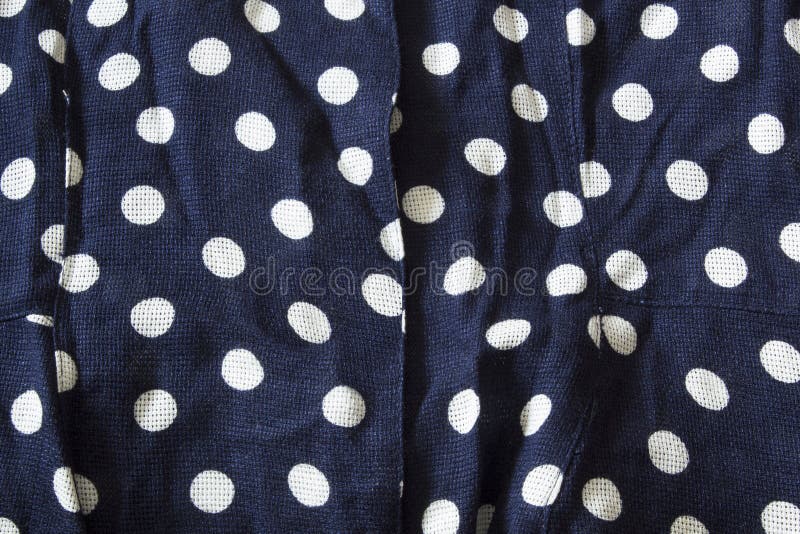 Blue Fabric Vintage Cloth Element with Polka Dot Pattern Stock Image ...