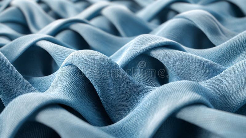 Blue Fabric Waves with Textured Pattern. Stock Illustration ...