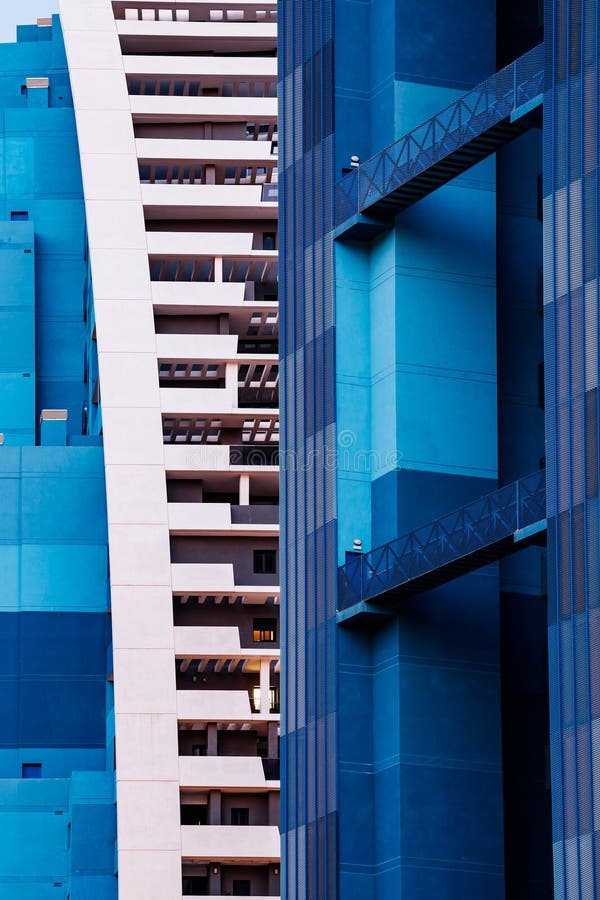 Blue Facade on a Skyscraper in Benidorm Stock Image - Image of facade ...