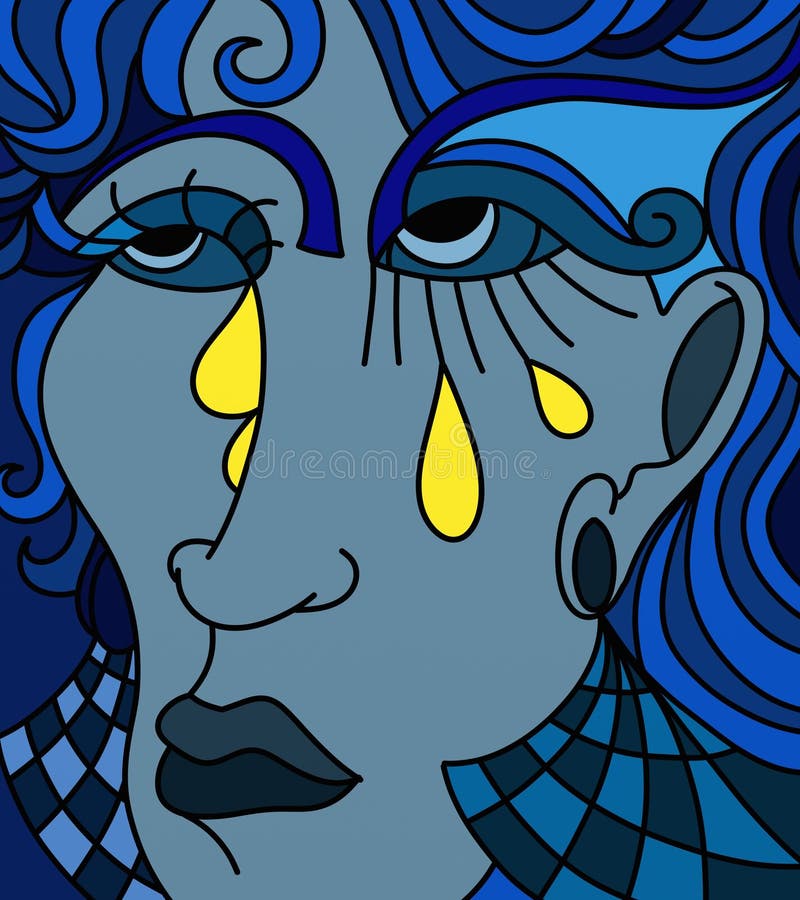 Blue face stock illustration. Illustration of abstract - 36316546