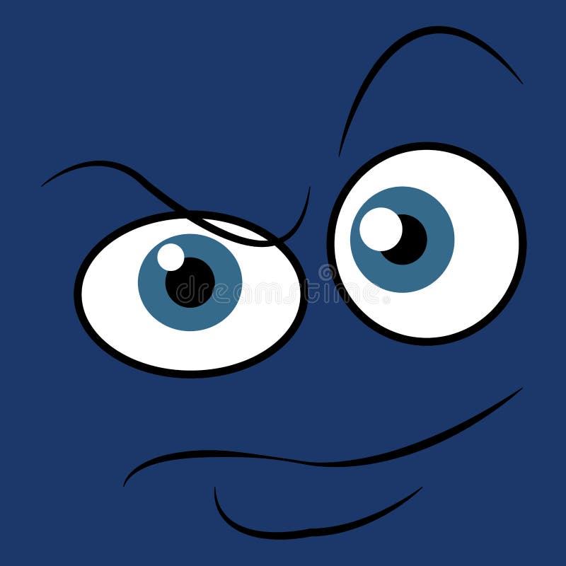 Blue face stock vector. Illustration of cute, drawing - 33040152