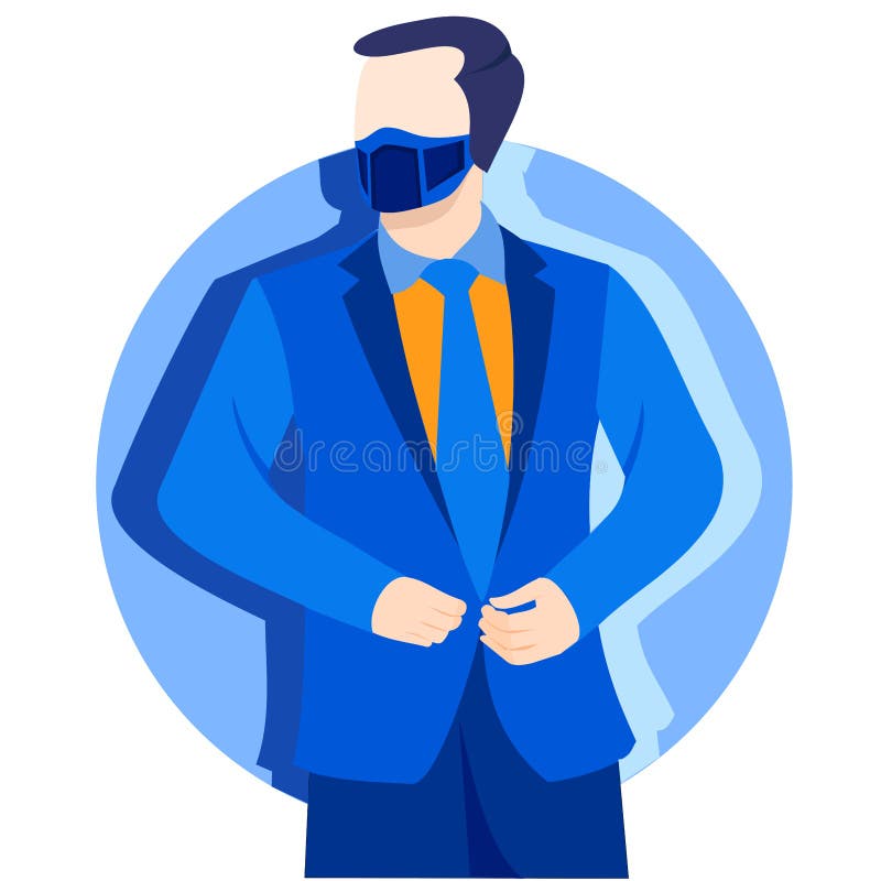 Blue Face Mask with Blue Circle Background Stock Vector - Illustration ...