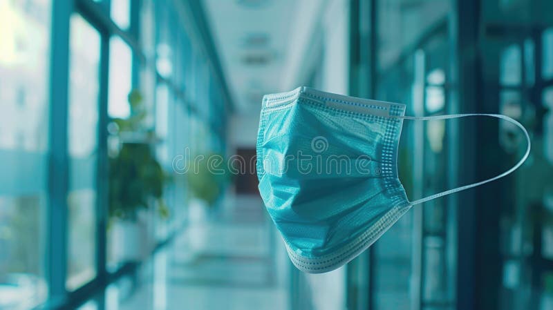 Blue Face Mask Hanging from the Ceiling, Suitable for Healthcare ...