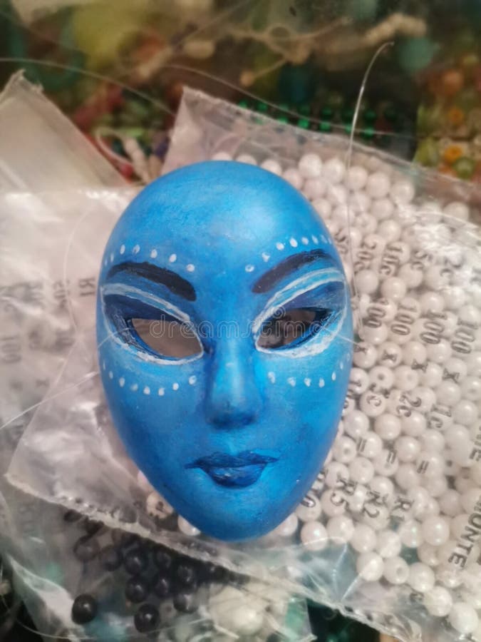 Blue face mask hobby stock photo. Image of nose, statue - 254351430