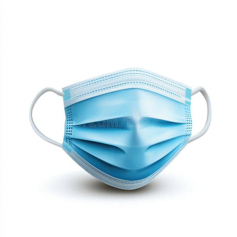 Blue Face Mask on White Background Stock Illustration - Illustration of ...