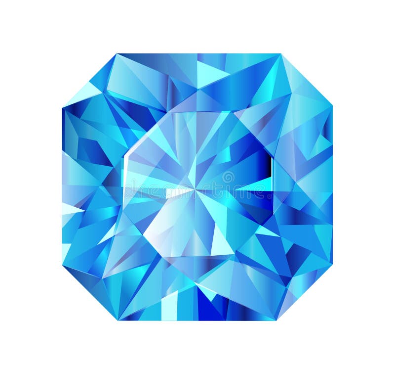 Blue Faceted Gemstone. Vector Illustration Stock Vector - Illustration ...
