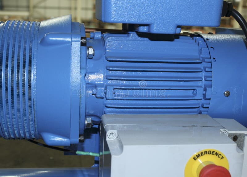 Blue Factory Compressor stock photo. Image of foreground - 39145116
