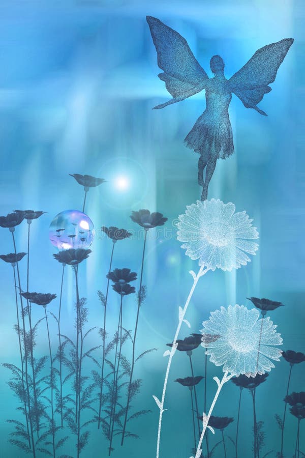 Blue Fairy stock illustration. Illustration of glow, fantasy - 8992280