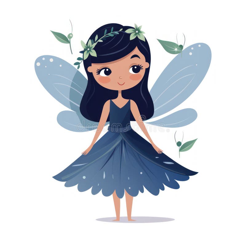 Blue Fairy Clipart on Plain Background AI Generated Stock Illustration ...