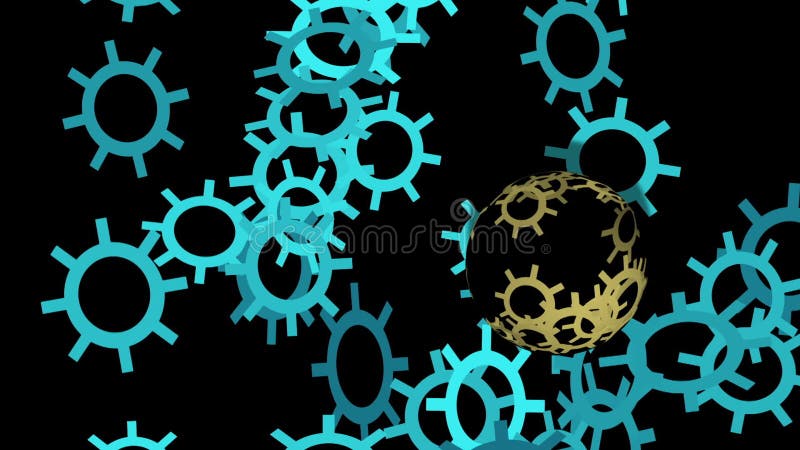 Falling Gears Motion Graphics with Green Screen Background Stock Video ...