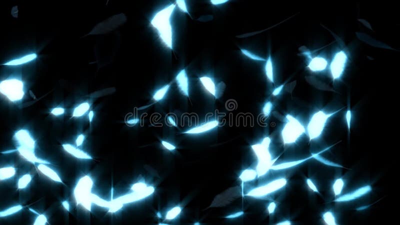 Blue Falling Glowing Feathers Loop Overlay Graphic Element Stock ...