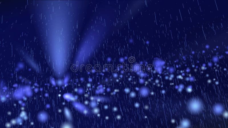 Blue Falling Particle with a Round Shape on a Black Background, the ...