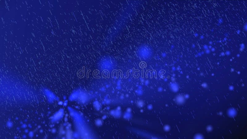 Blue Falling Particle with a Round Shape on a Black Background, the ...