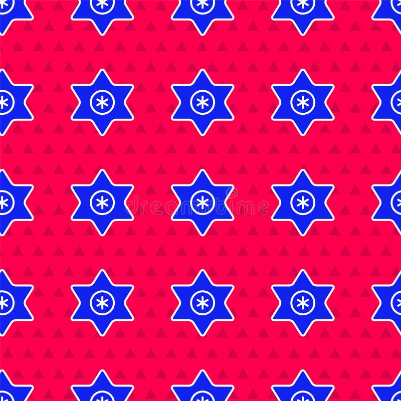 Blue Falling Star Icon Isolated Seamless Pattern on Red Background ...