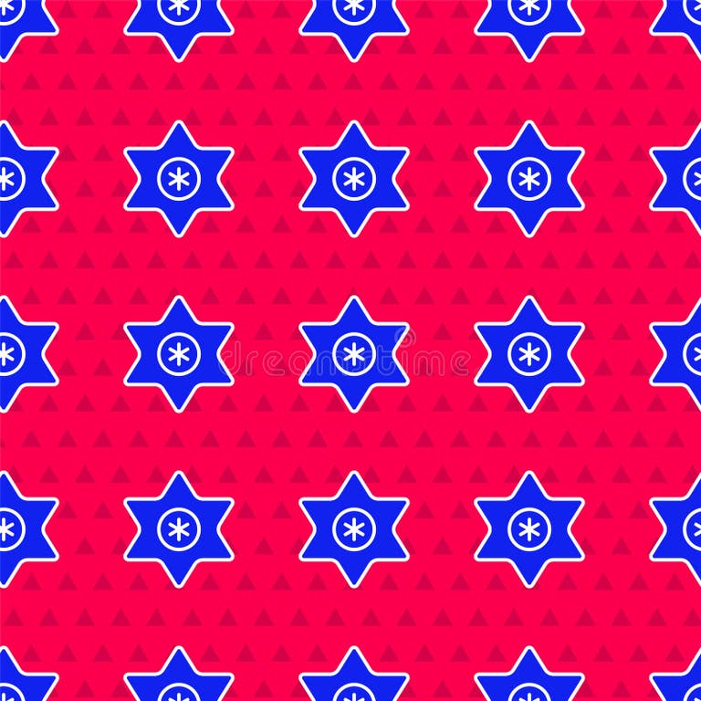 Blue Falling Star Icon Isolated Seamless Pattern on Red Background ...