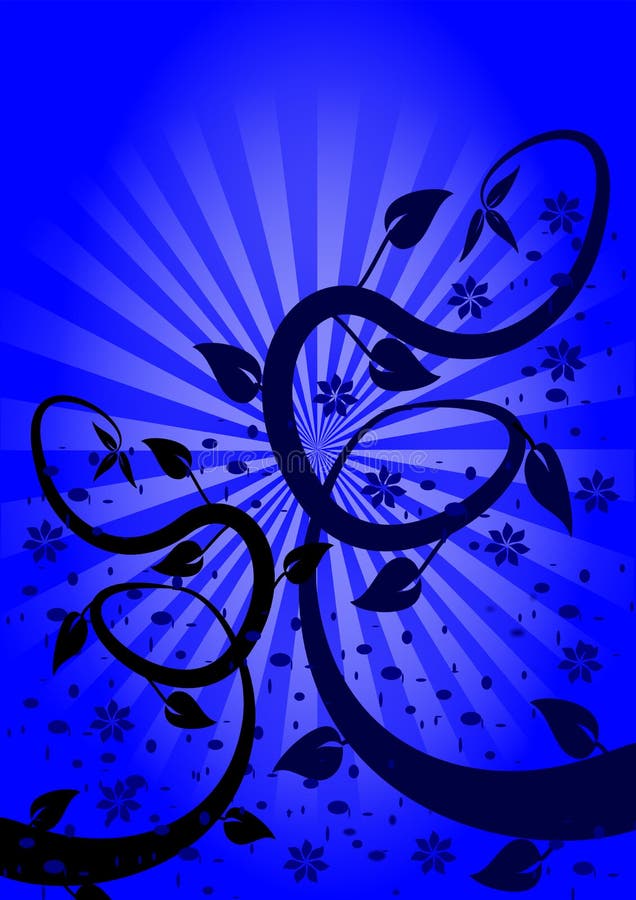 Blue Fan Floral Background stock vector. Illustration of vines - 4600084